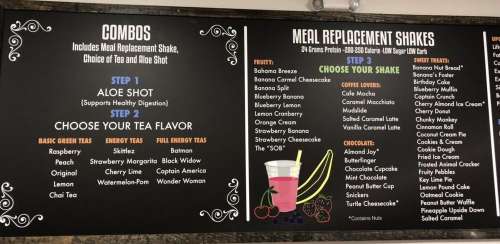 Town Square Nutrition menu in Amarillo, Texas, USA