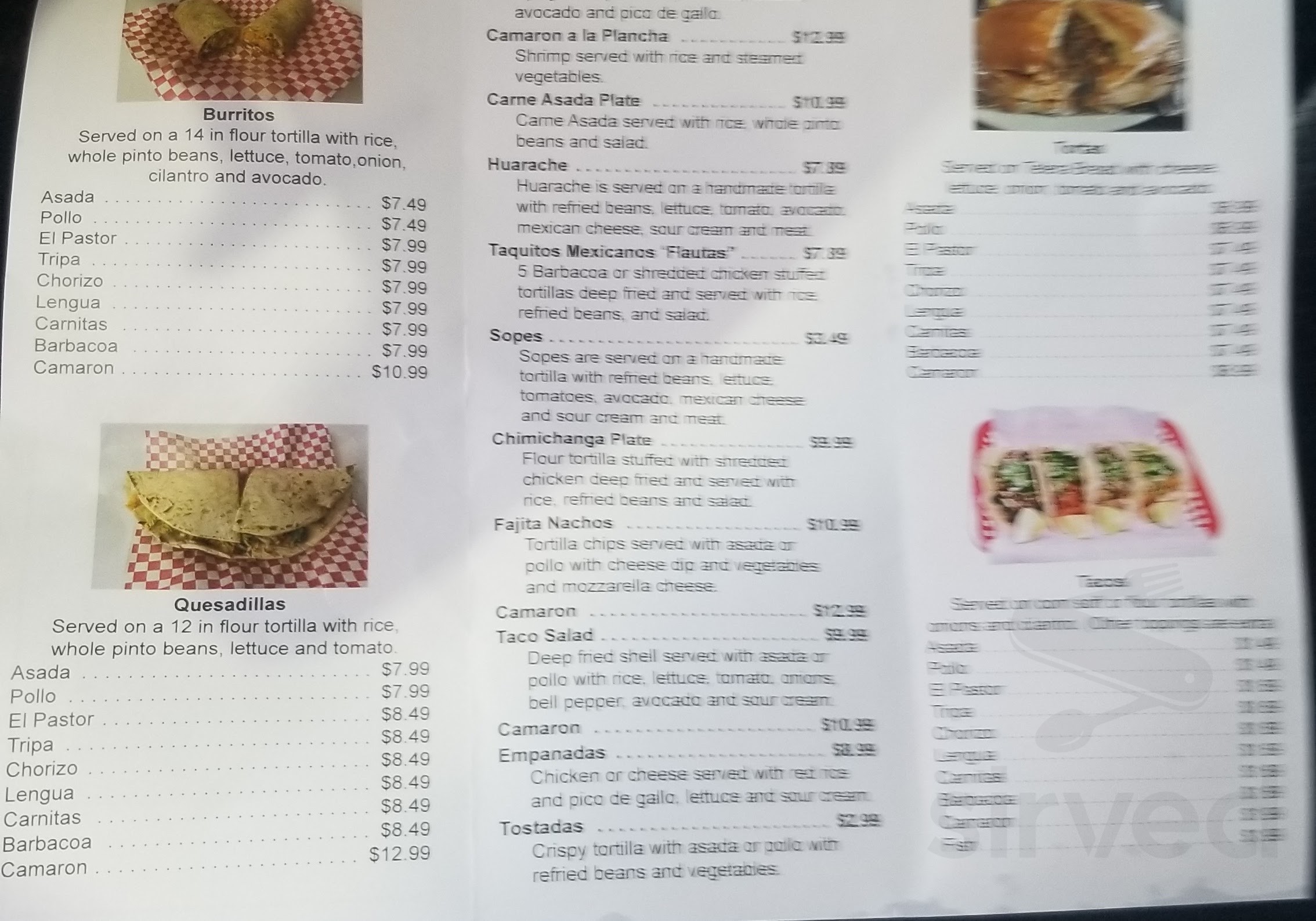 El Compa Tacos menu in Cookeville, Tennessee, USA
