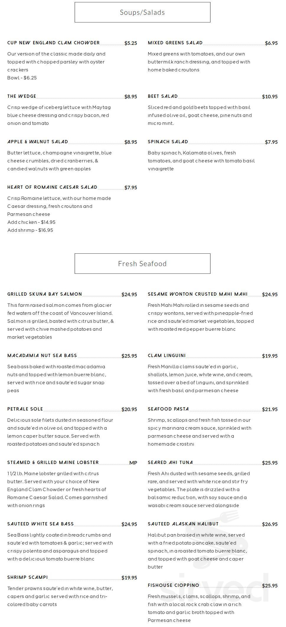 Santa Barbara FisHouse menu in Santa Barbara, California, USA