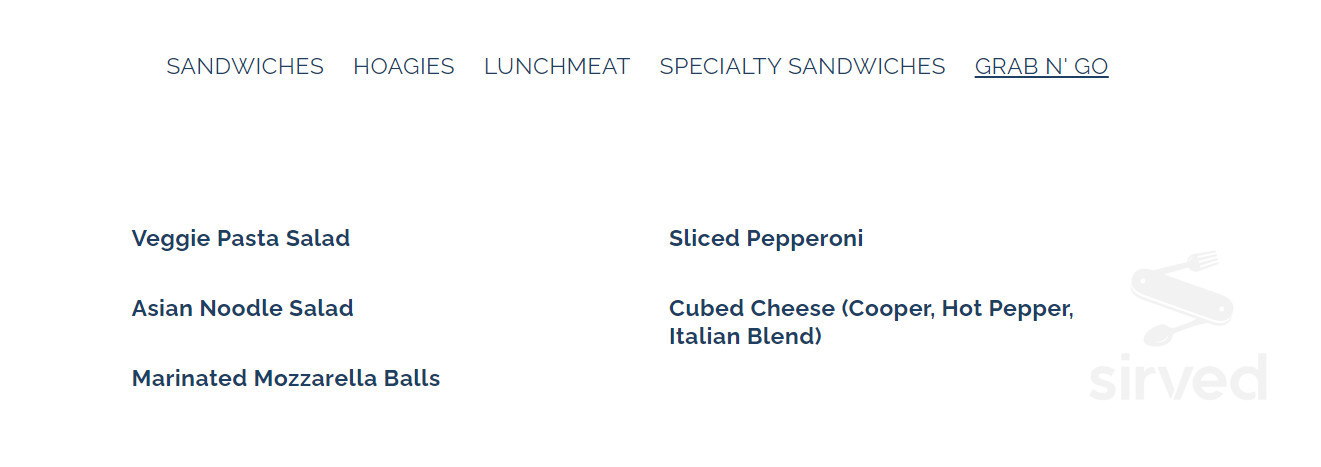 Marinucci's Deli - PORT RICHMOND menu in Philadelphia, Pennsylvania, USA