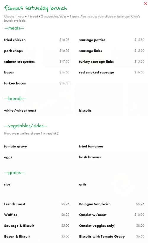 Alcenia's menu in Memphis, Tennessee, USA