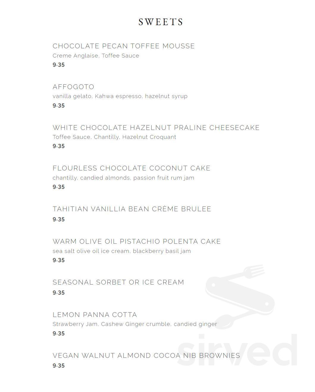 Mise en Place menu in Tampa, Florida, USA