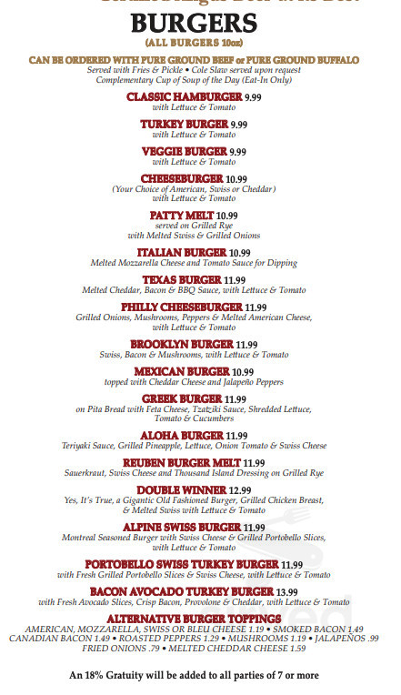 Seven Star Diner menu in Sewell, New Jersey, USA