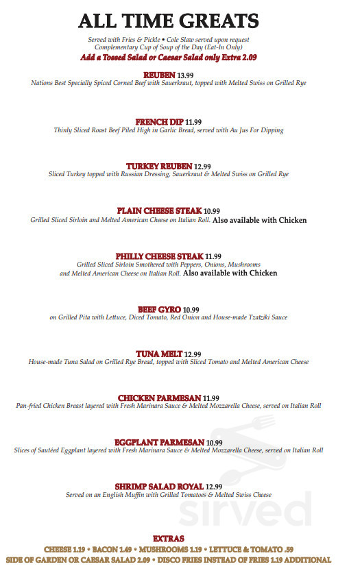 Seven Star Diner menu in Sewell, New Jersey, USA