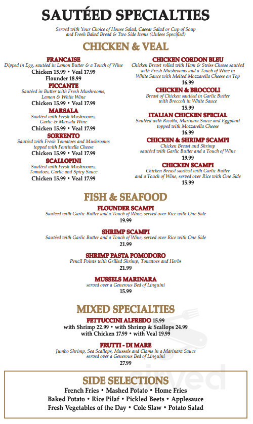 Seven Star Diner menu in Sewell, New Jersey, USA