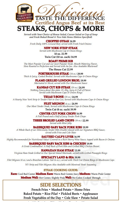 Seven Star Diner menu in Sewell, New Jersey, USA