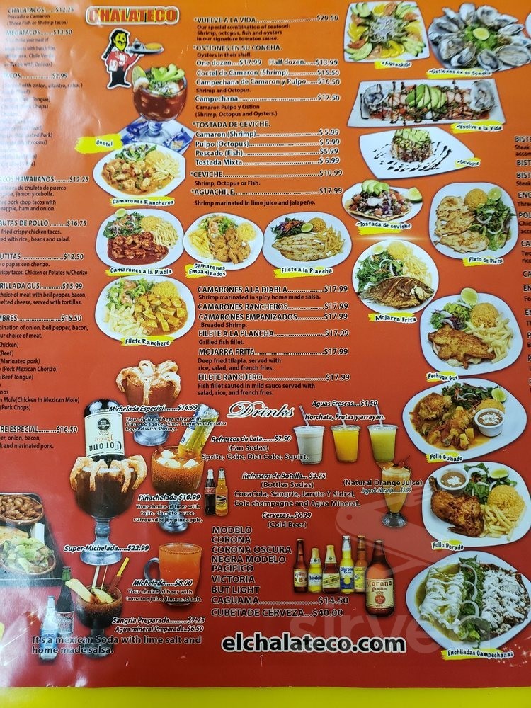 el chalateco menu in San Jose, California, USA