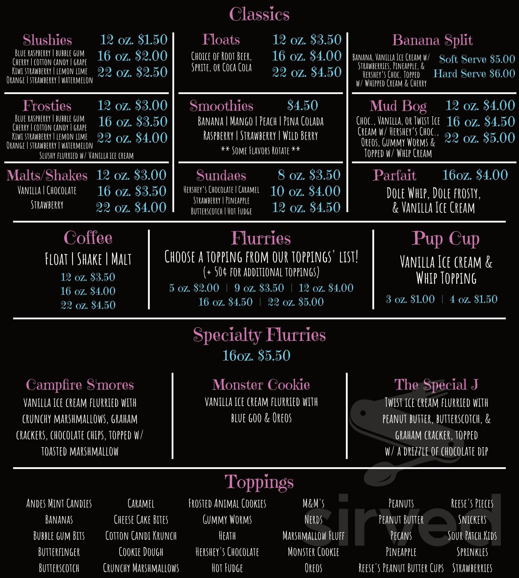 Eat'n Ice Cream Shoppe menu in Albert Lea, Minnesota, USA