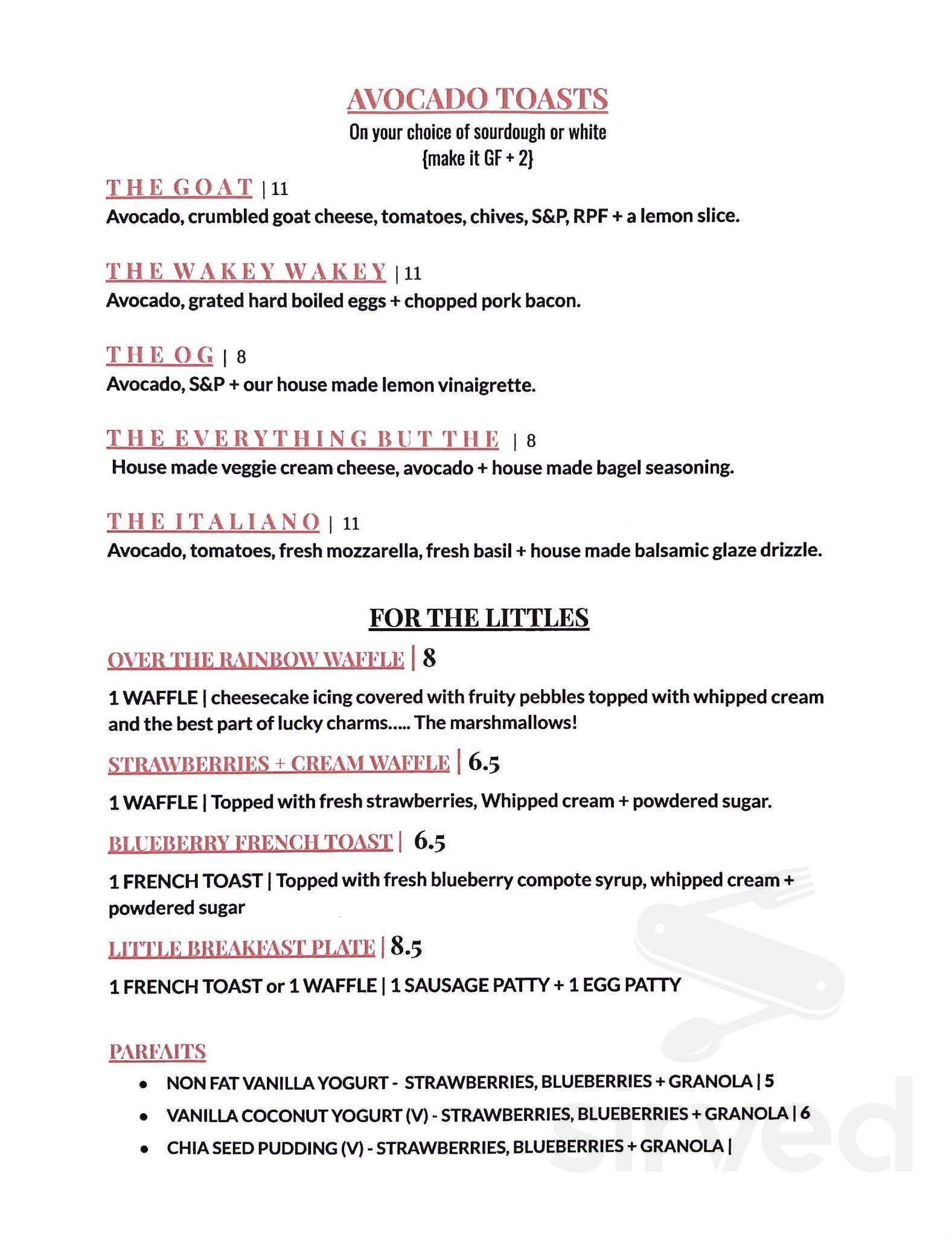 TASA Coffee + Cafe menu in Fort Mohave, Arizona, USA