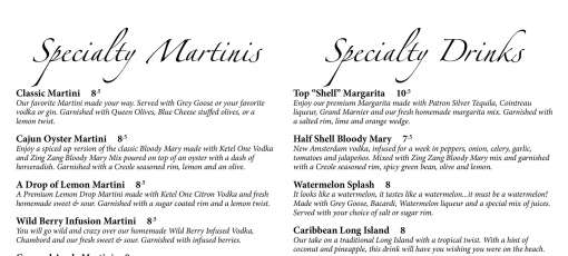 Half Shell Oyster House Menu - Biloxi, Mississippi | Sirved
