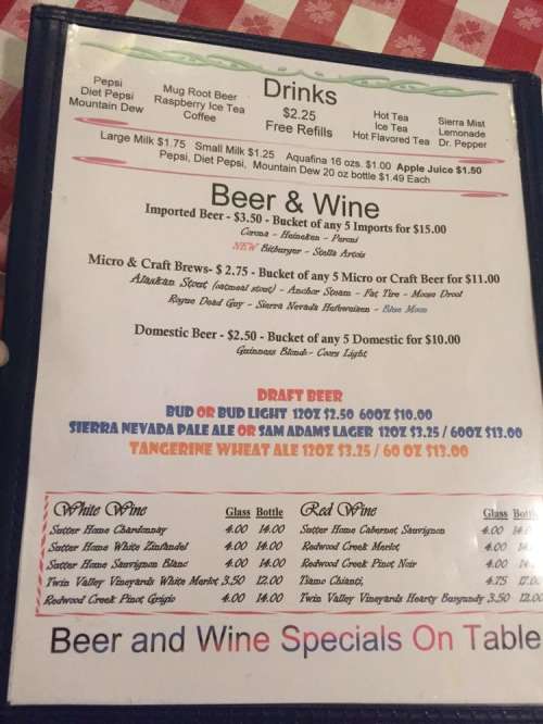 Pirates Pizza menu in Reno, Nevada, USA