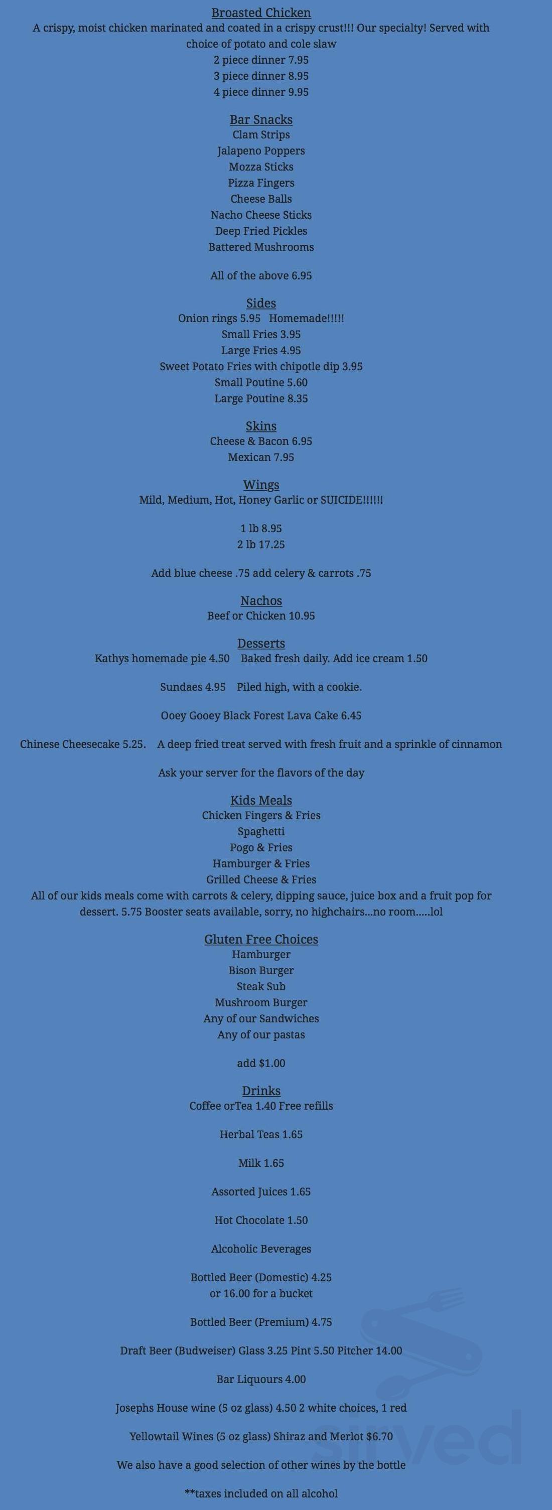 Menu - Stevensville ON's Scuttlebutt Tap & Eatery | Sirved