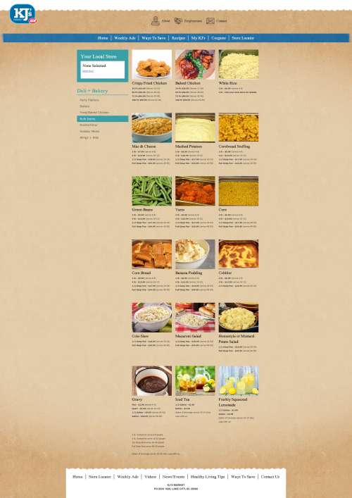 KJ's Market Deli/Bakery menu in Grovetown, Georgia, USA