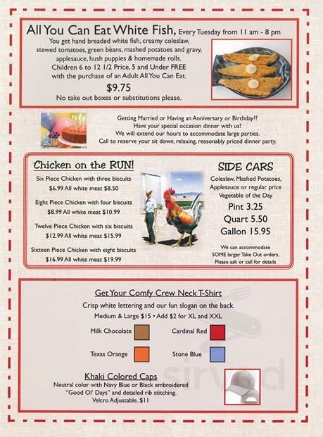 Good Ol' Days menu in New Baden, Illinois, USA