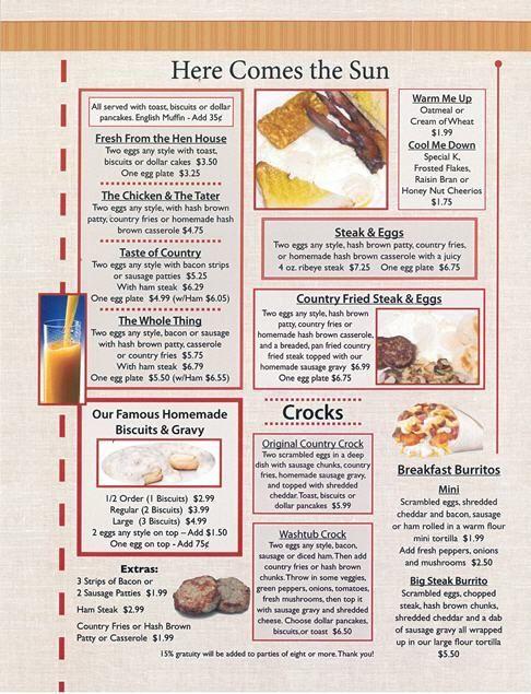 Good Ol' Days menu in New Baden, Illinois, USA