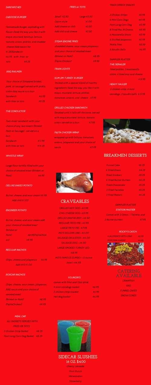 Loose Caboose menu in Spring, Texas, USA