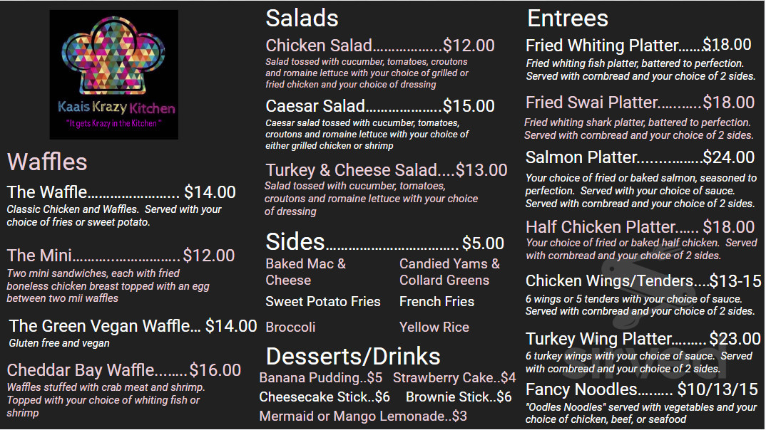 International Bites menu in Ocean Township, New Jersey, USA