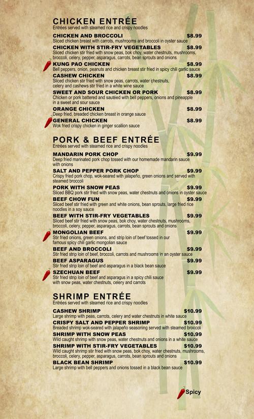 Virgin River Cafe menu in Mesquite, Nevada, USA