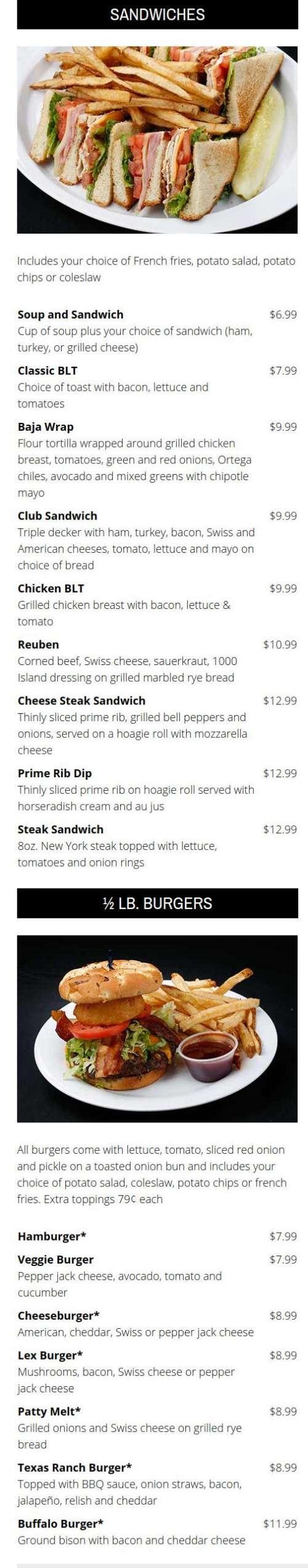 Virgin River Cafe menu in Mesquite, Nevada, USA