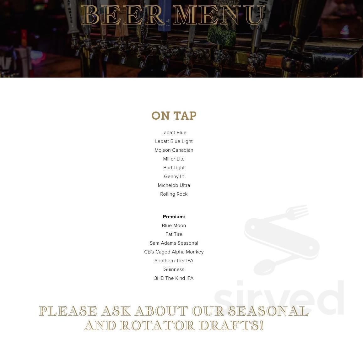 Hooligans Eastside Grill menu in Webster, New York, USA