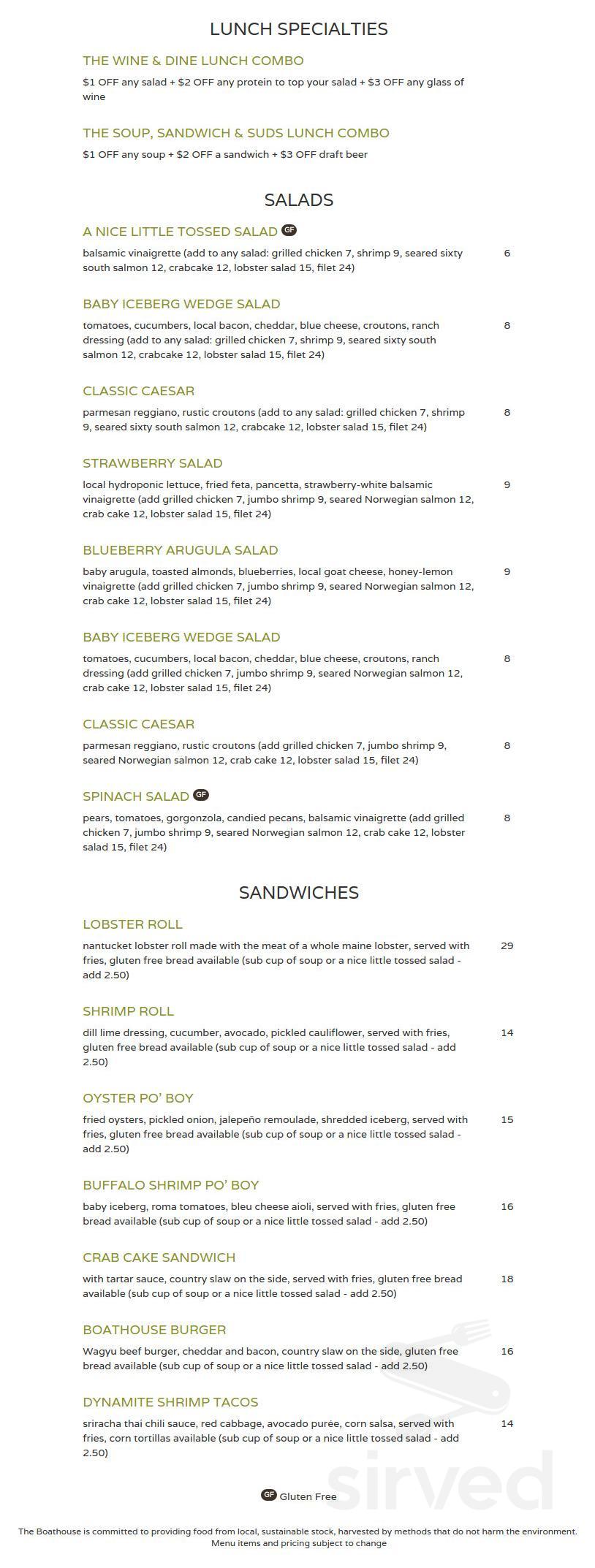 The Boathouse at City Point menus in Hopewell, Virginia, United States