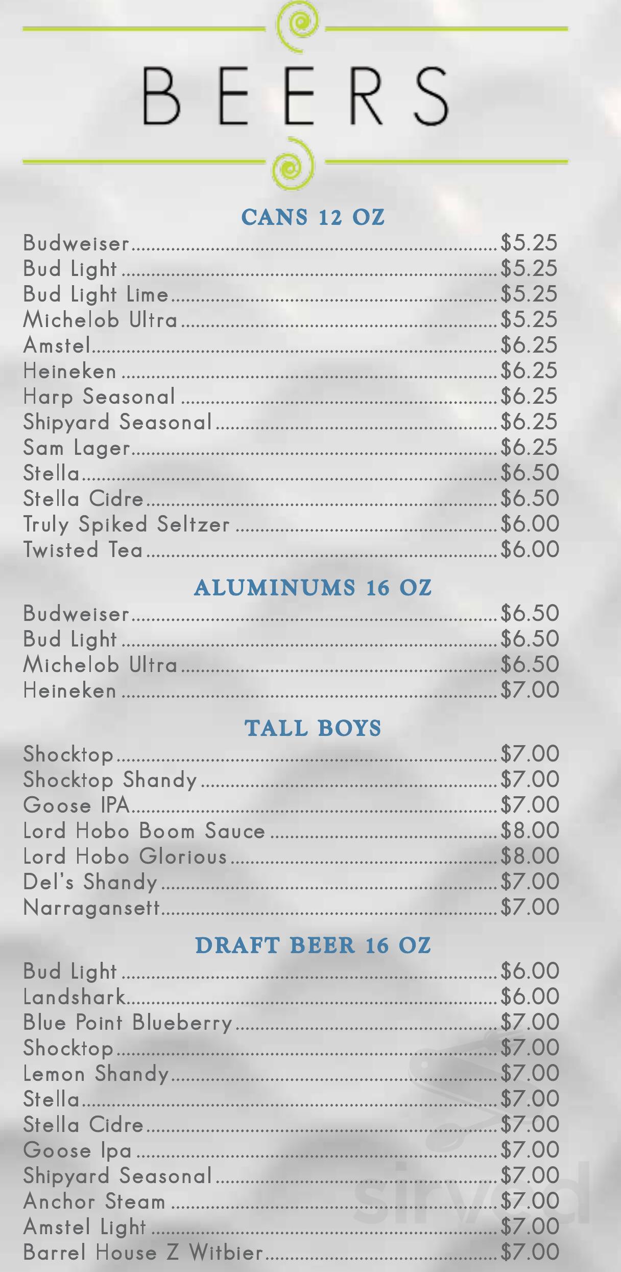 Granite Links menu in Quincy, Massachusetts, USA