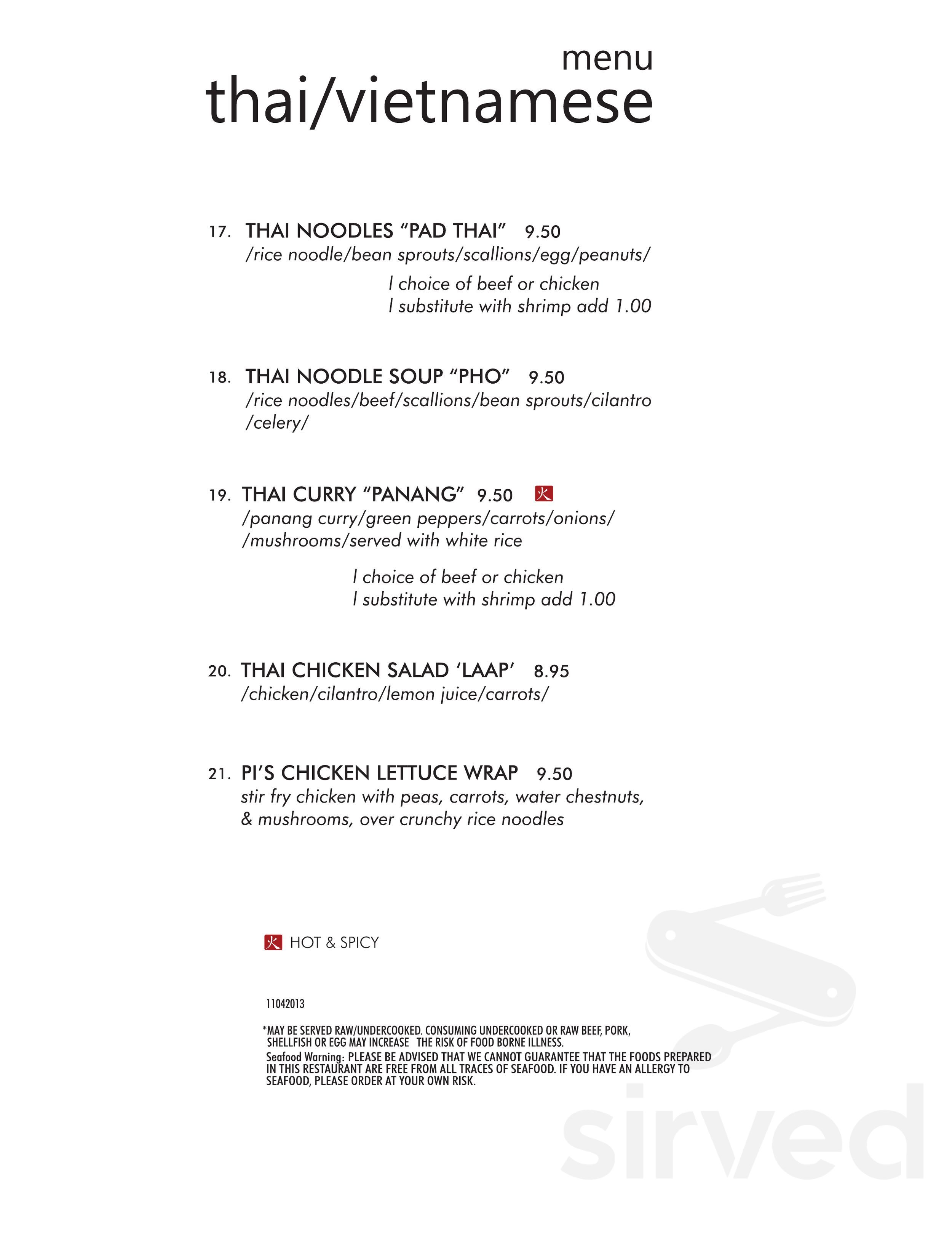 Menu for Pi's Asian Express in Midland, MI | Sirved