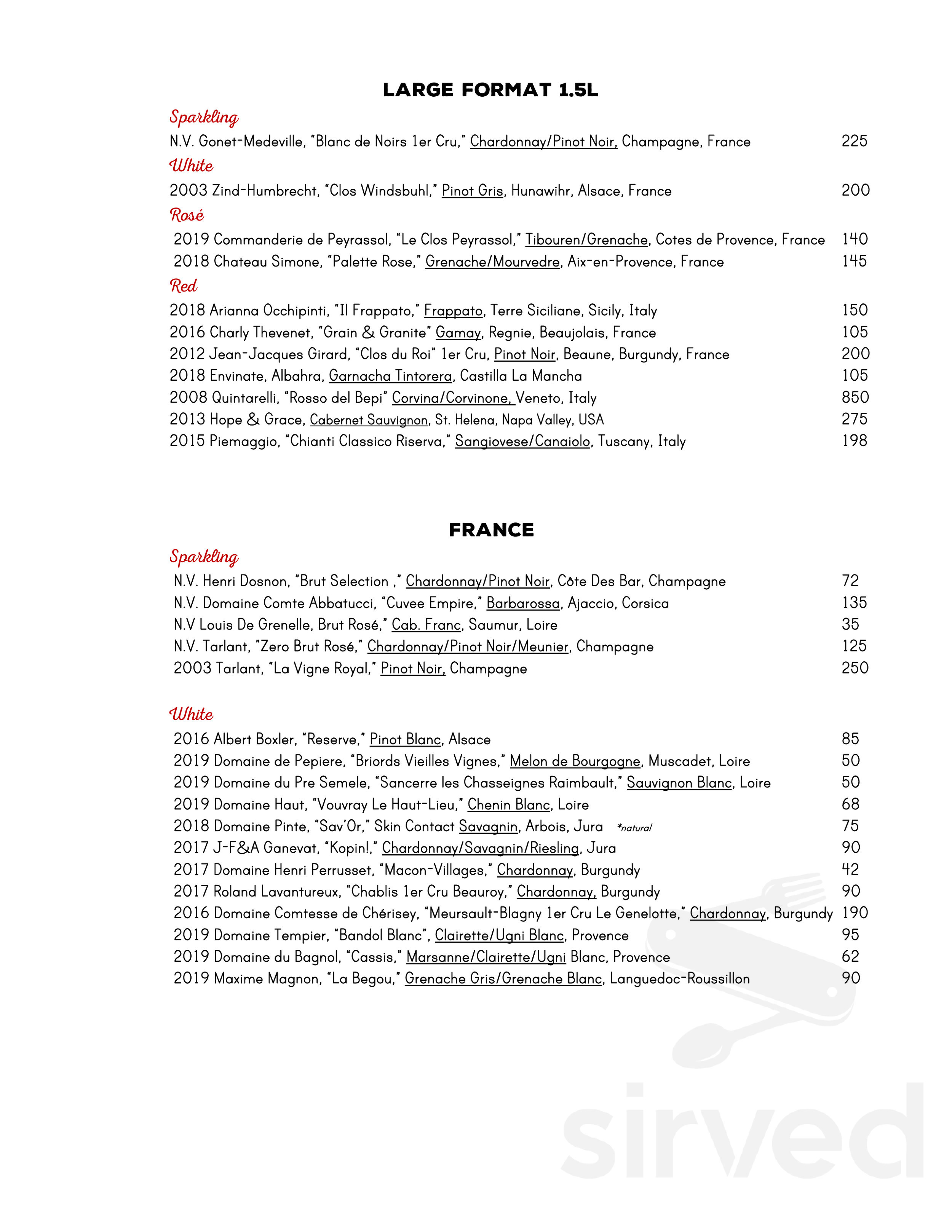 Paladar 511 menu in New Orleans, Louisiana, USA