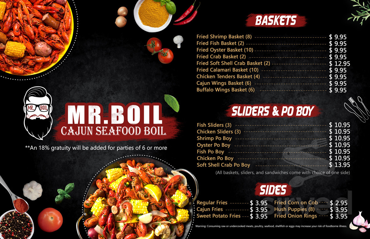 Mr. Boil - Cajun Seafood & Poke Bowl menu in Newport News, Virginia, USA