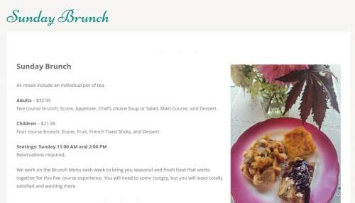 Talking Tea Cup menu in Chalfont, Pennsylvania, USA