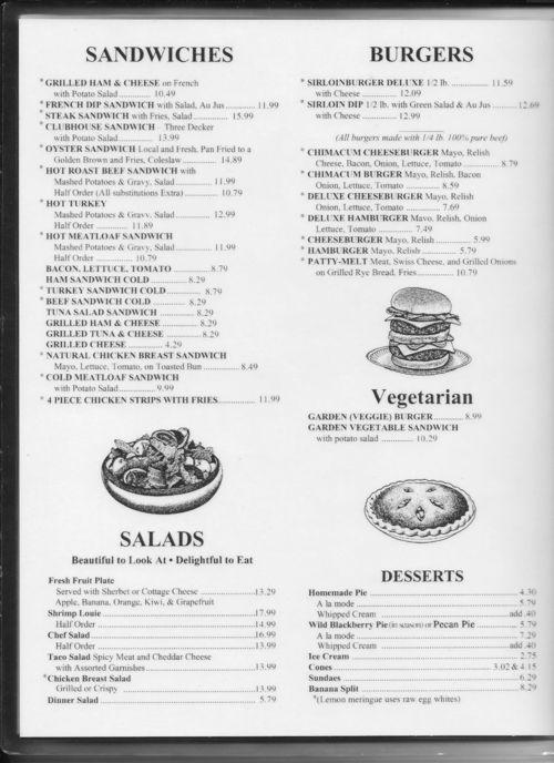 Chimacum Cafe menu in Chimacum, Washington, USA