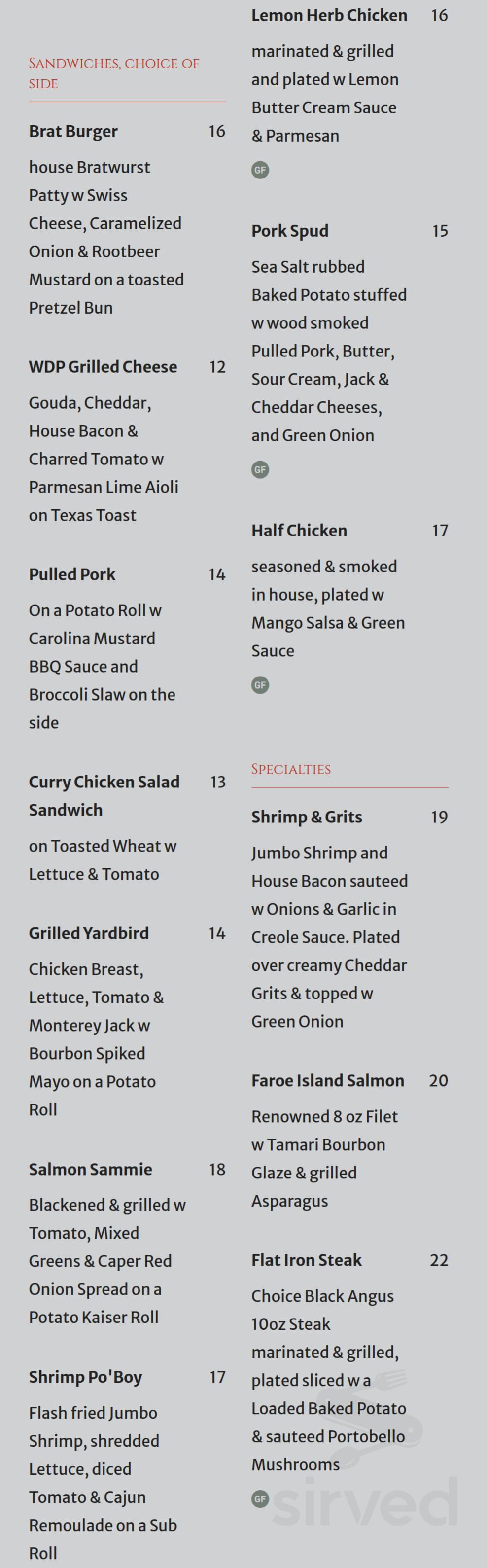 Wicket Door Pub menu in Ashburn, Virginia, USA