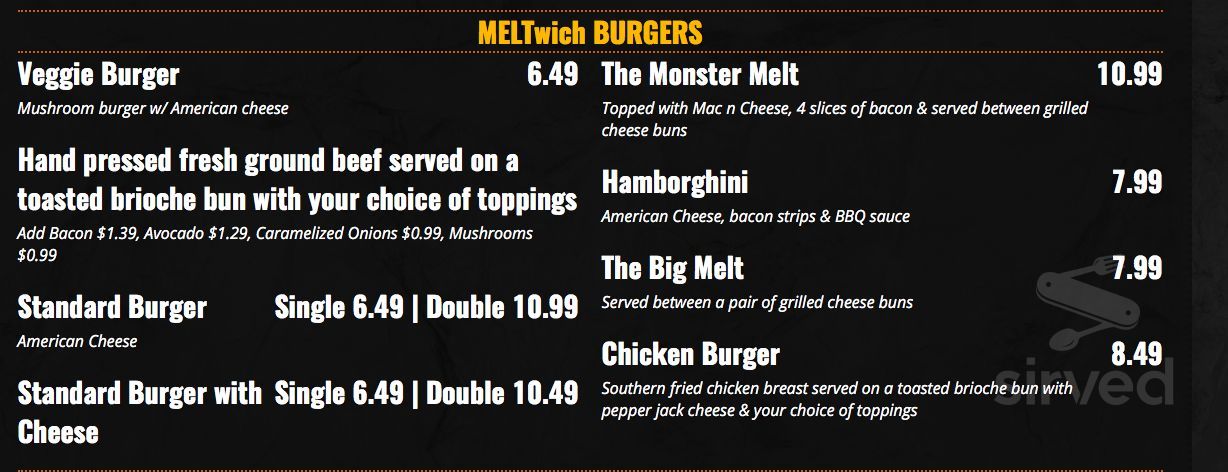 Meltwich Food Co. Saskatoon menus in Saskatoon, Saskatchewan, Canada