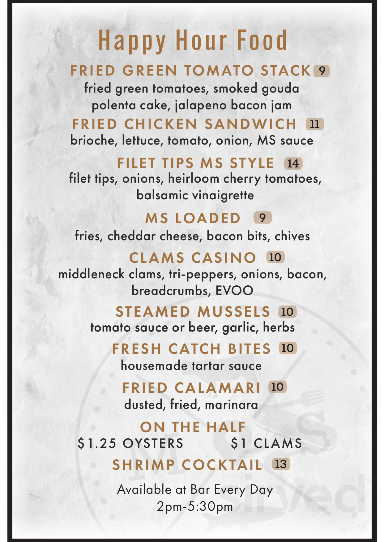 Meating Street Seafood & Steakhouse menu in Port St. Lucie, Florida, USA