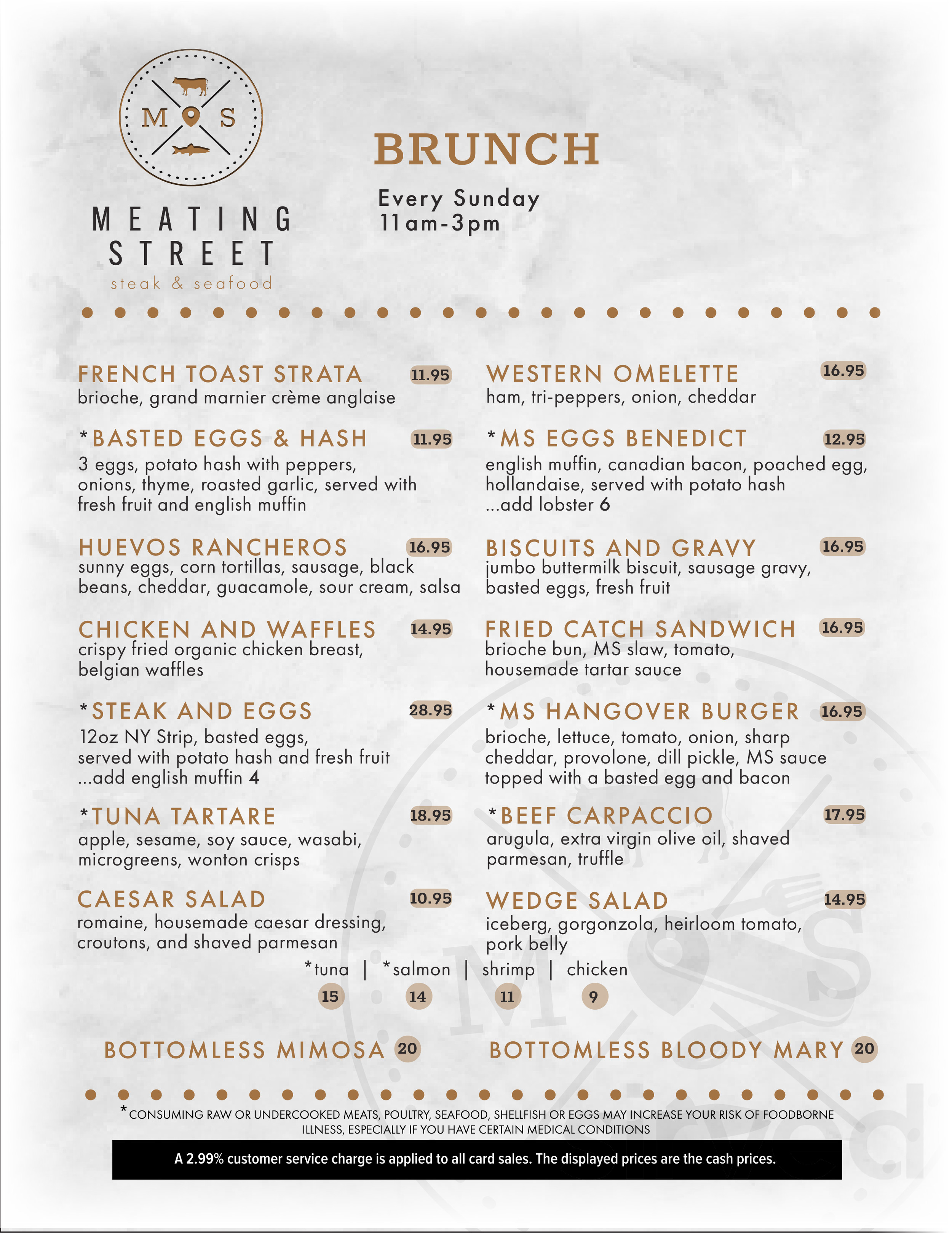 Menu for Meating Street Seafood & Steakhouse in Port St. Lucie, FL | Sirved