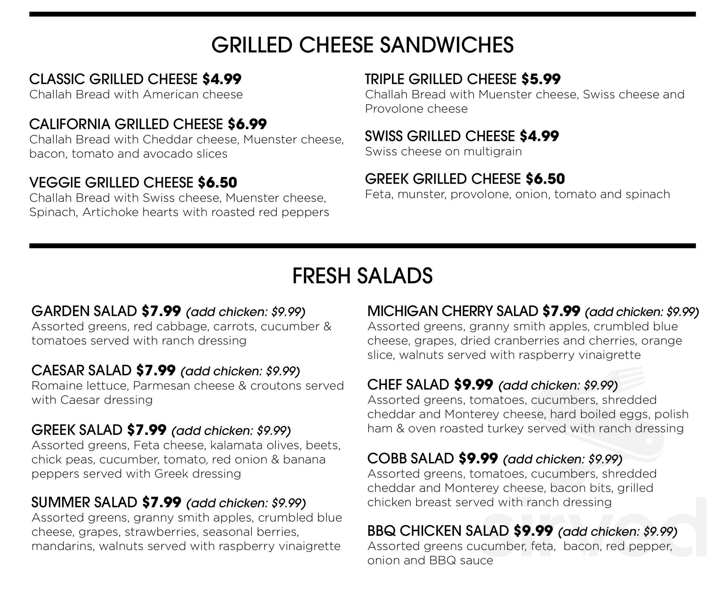 Bloomfield Deli + Catering menu in Bloomfield Hills, Michigan, USA