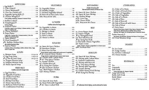 Oriental Express-Dothan, AL menu in Dothan, Alabama, USA