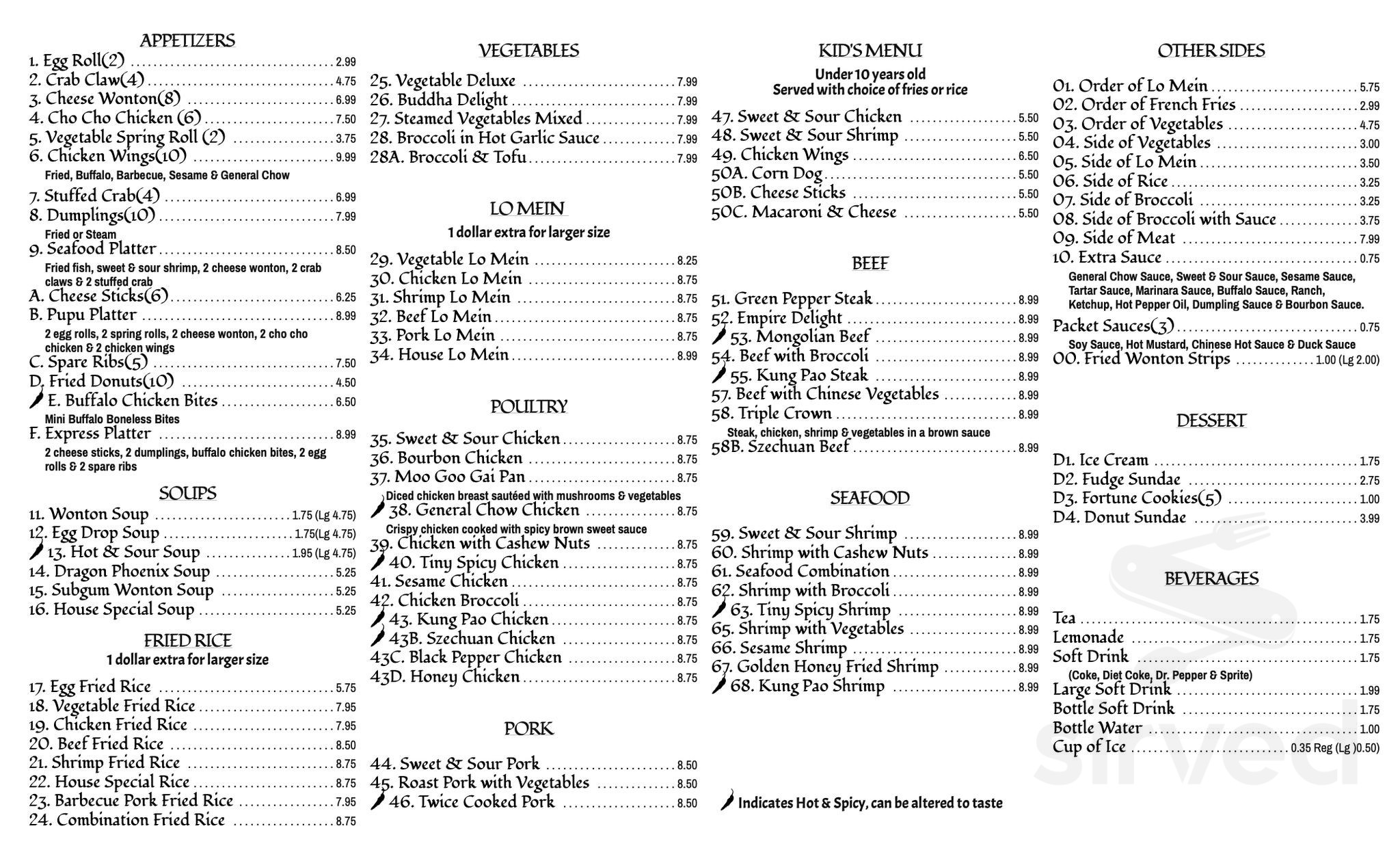 Oriental Express-Dothan, AL menu in Dothan, Alabama, USA