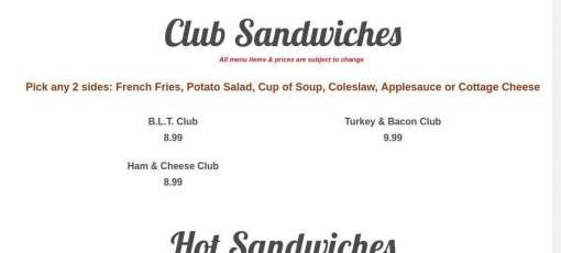 Menu for Old Route 66 Family Restaurant in Dwight, IL | Sirved