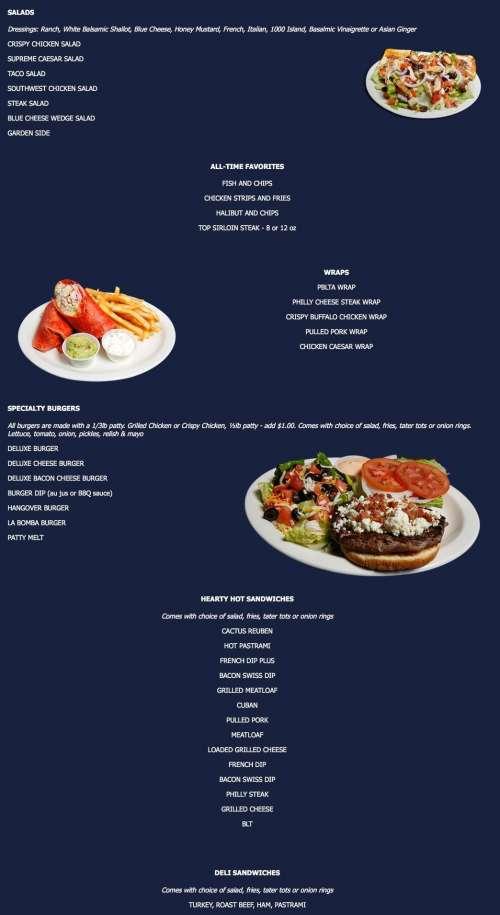 Cactus Moon Saloon menu in Everett, Washington, USA