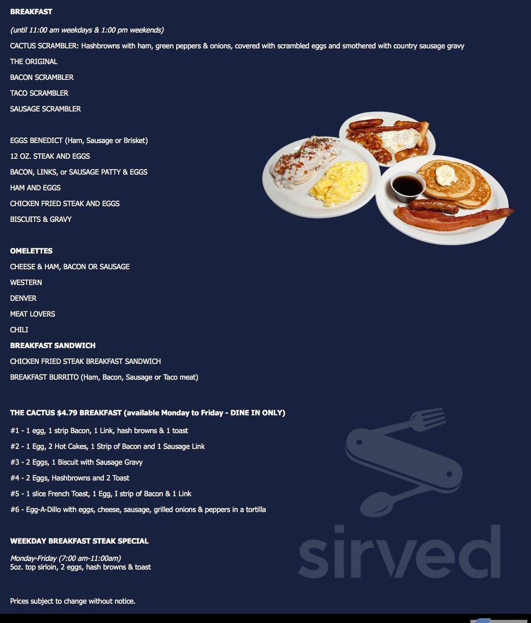 Cactus Moon Saloon menus in Everett, Washington, United States