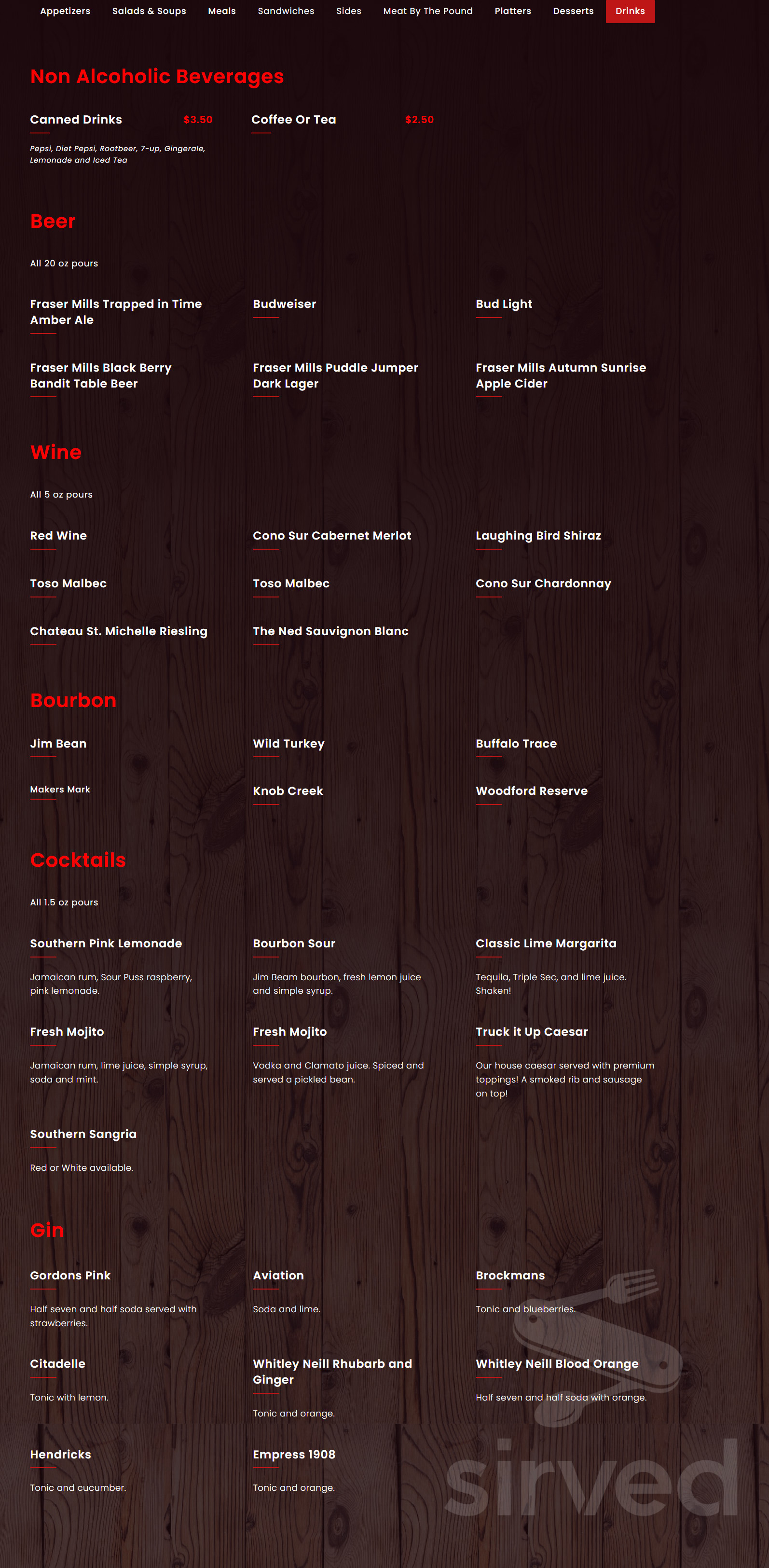 Truckin’ BBQ menus in Surrey, British Columbia, Canada