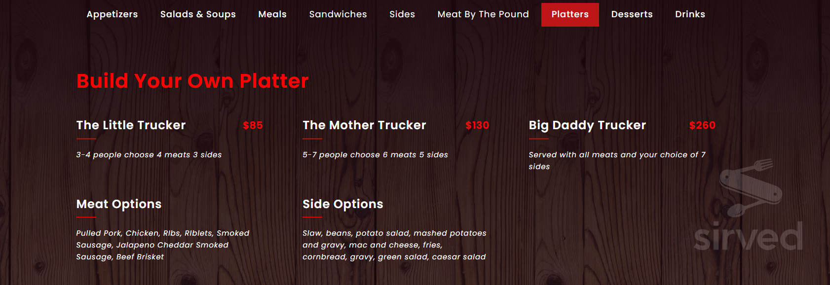 Truckin’ BBQ menus in Surrey, British Columbia, Canada