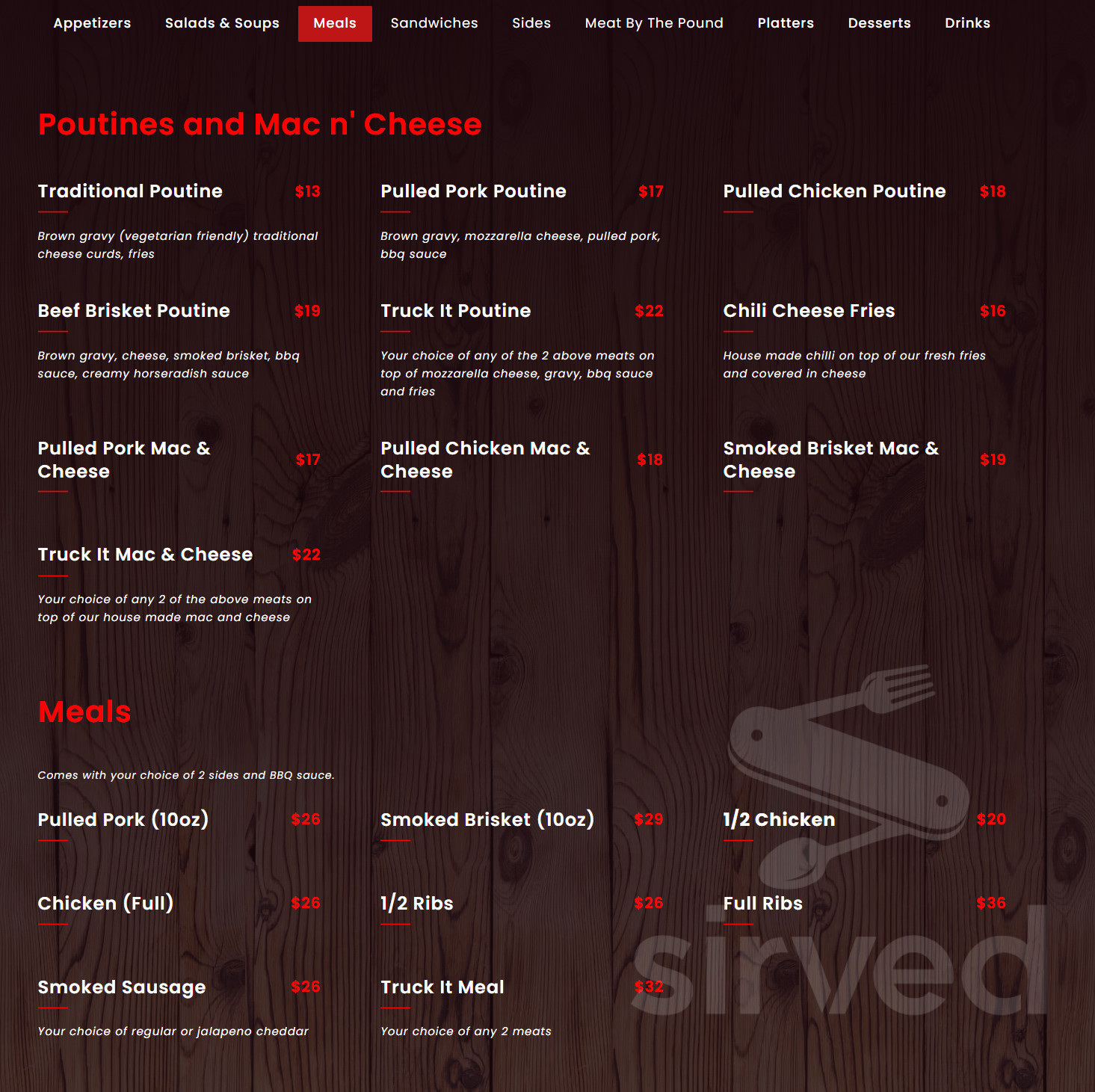 Truckin’ BBQ menus in Surrey, British Columbia, Canada
