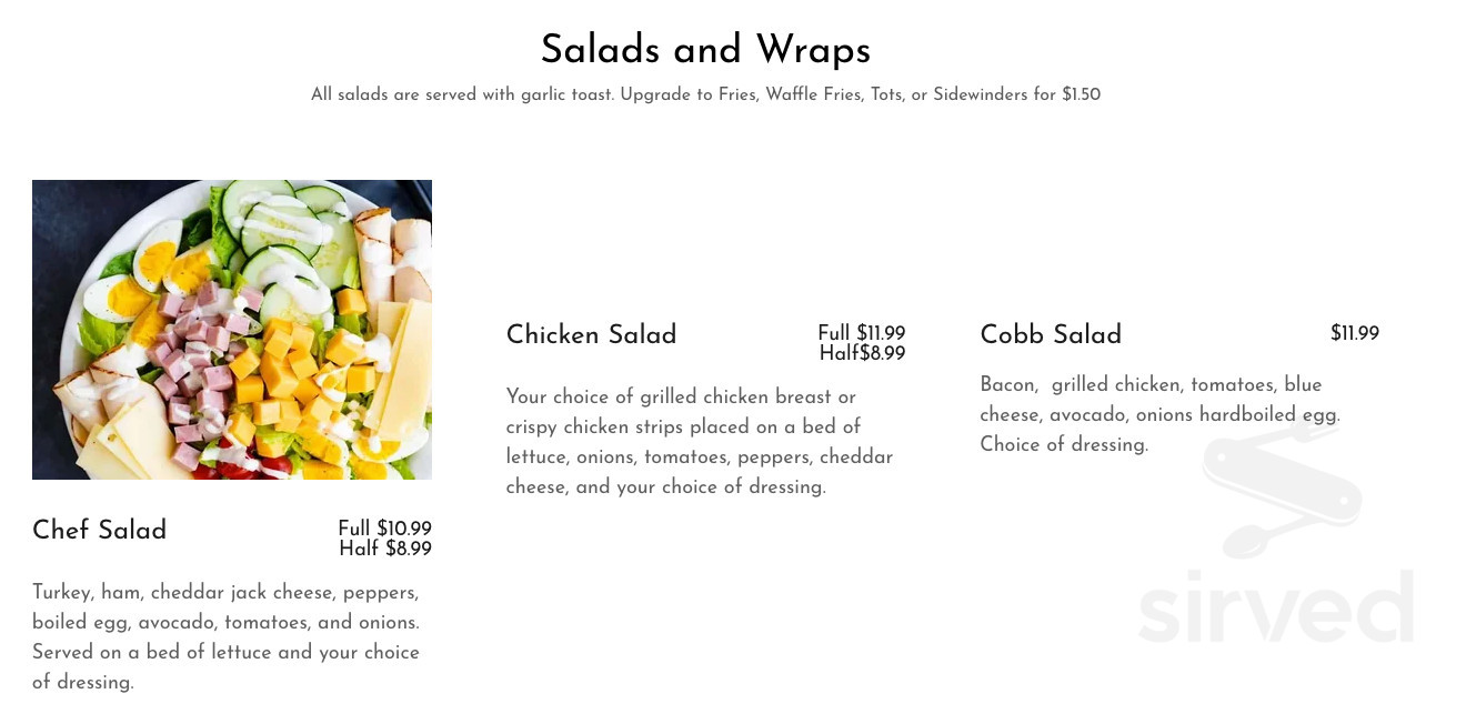 Menu - Geneva MN's Geneva Bar & Grill | Sirved