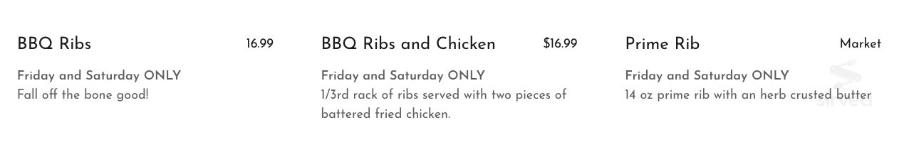Geneva Bar & Grill menus in Geneva, Minnesota, United States
