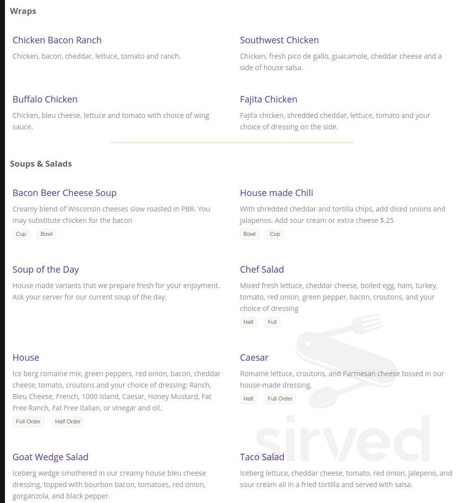 Gabby Goat American Pub & Grill menu in Effingham, Illinois, USA