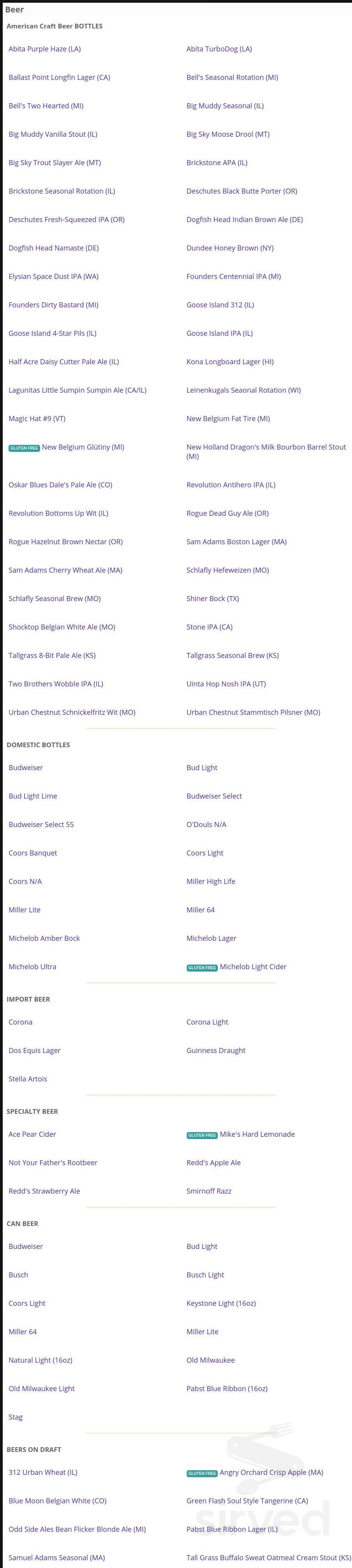 Gabby Goat American Pub & Grill menus in Effingham, Illinois, United States