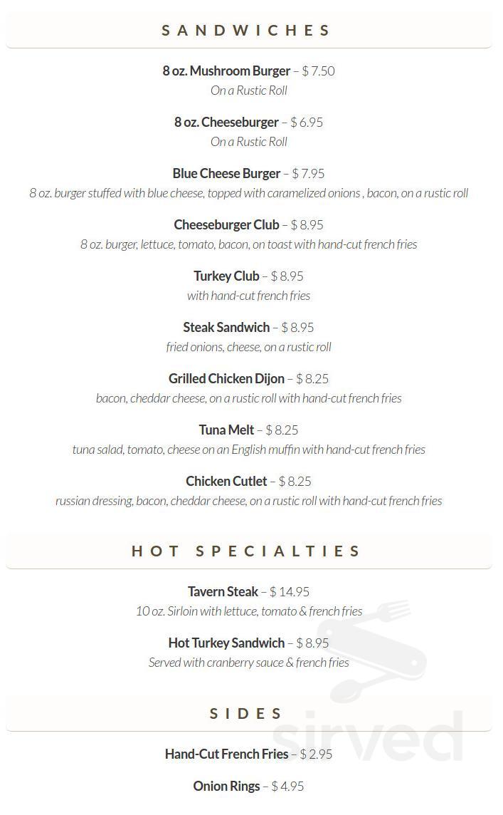 Brookside Inn Restaurant menu in Oxford, Connecticut, USA