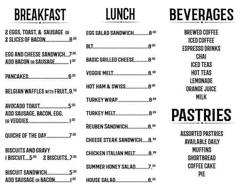 Cafe Saint Pio menu in Cedar Rapids, Iowa, USA